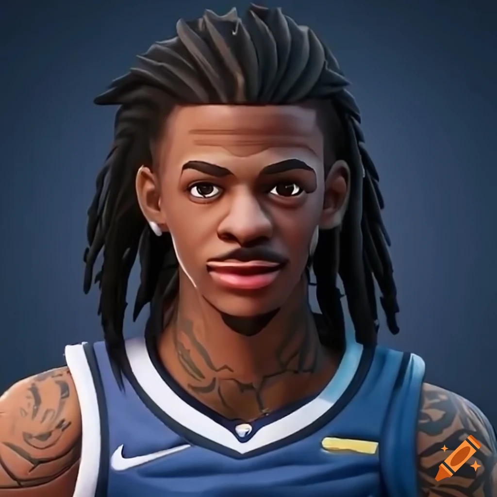 Close-up of ja morant as animated fortnite character on Craiyon