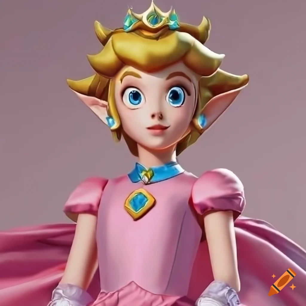 Link cosplay in pink silk ballgown