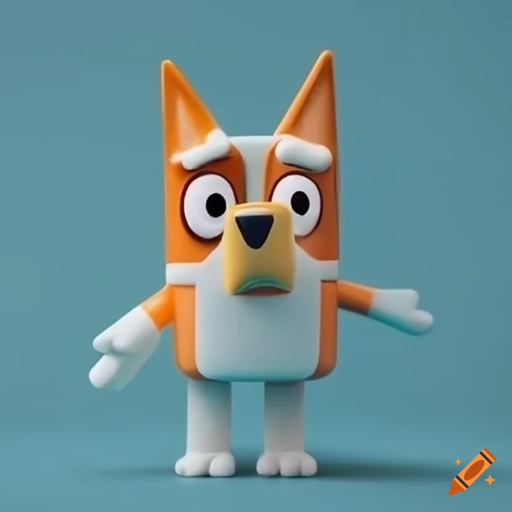 Minimalist abstract figurine of Bluey from the show on Craiyon