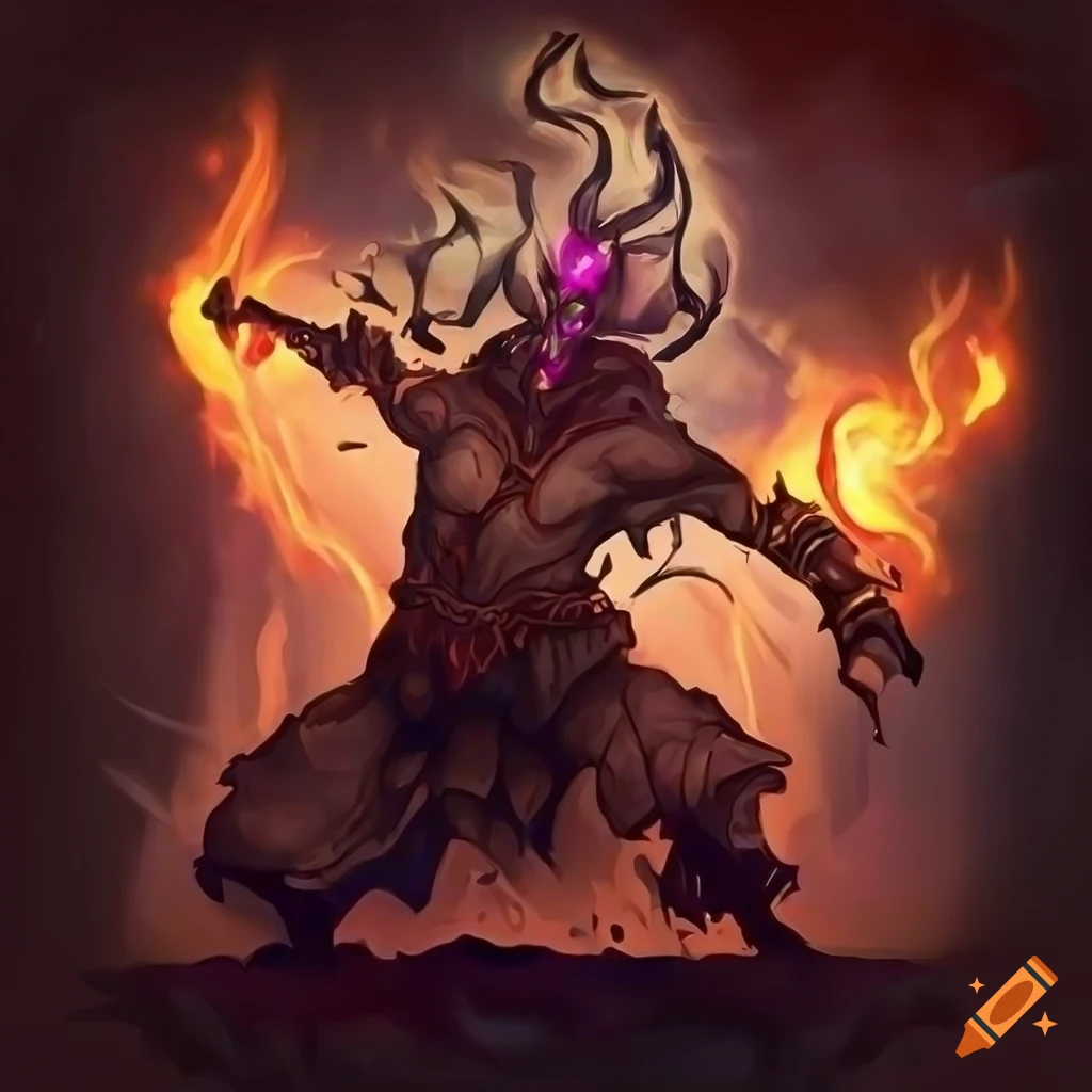 Castlevania elemental mage battling demons artwork