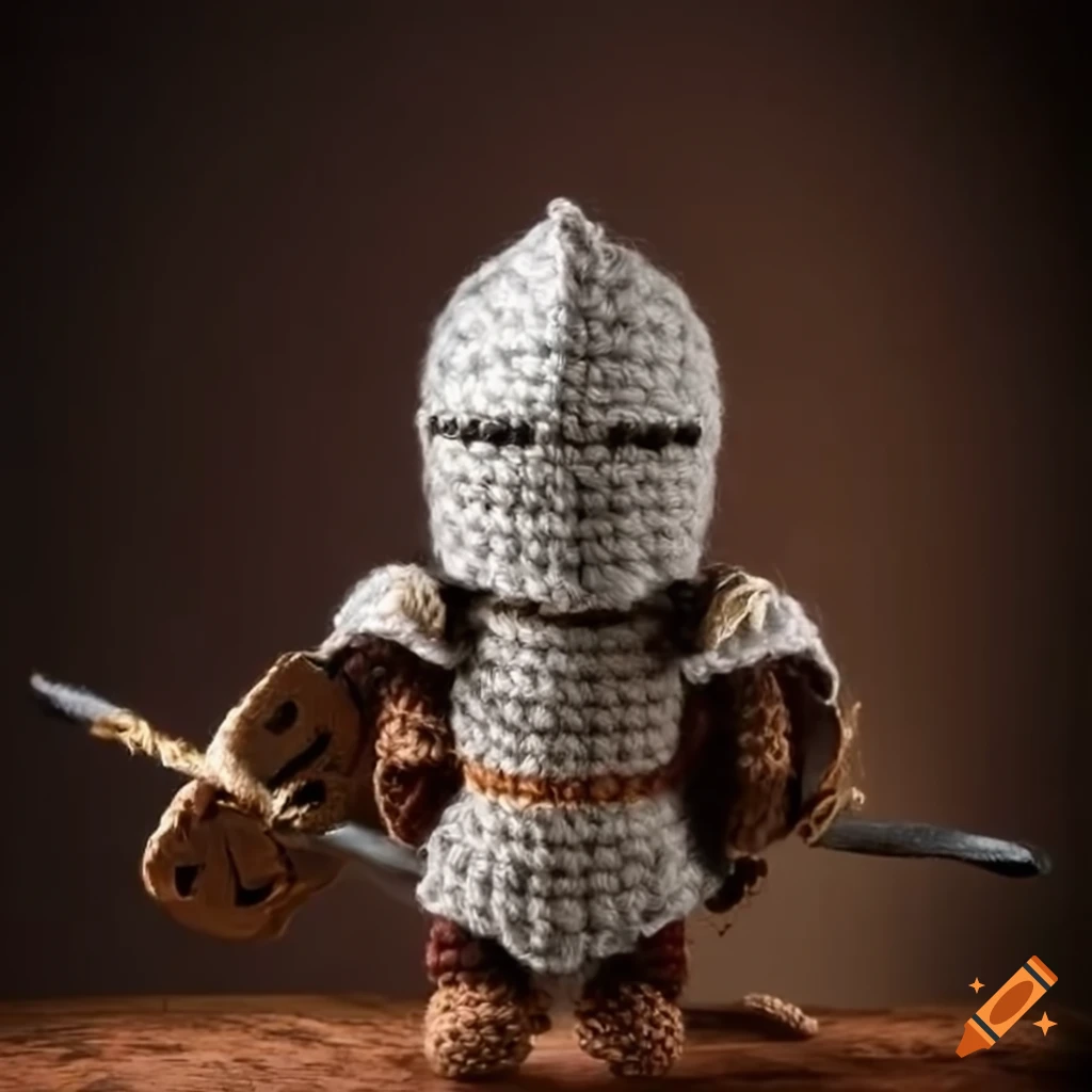 Amigurumi knights in armor on Craiyon