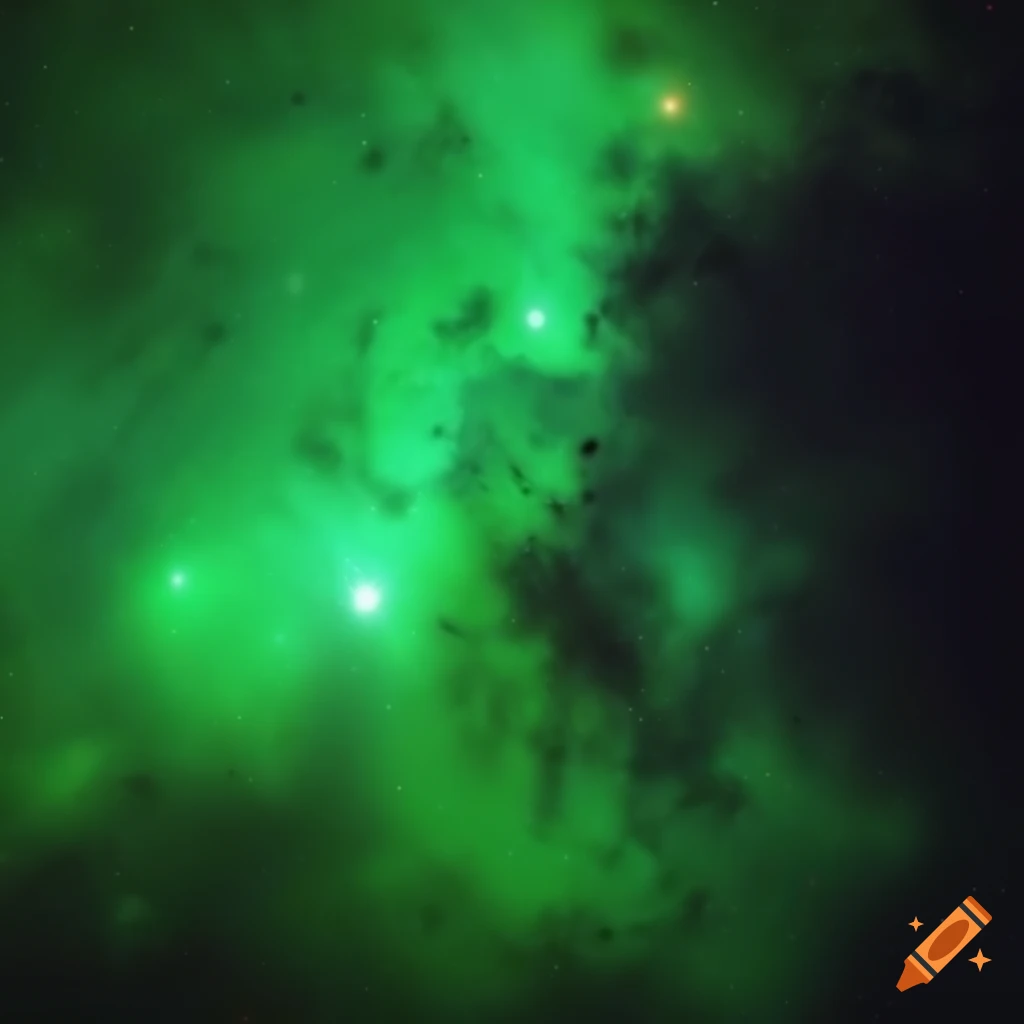 Epic black and green space background