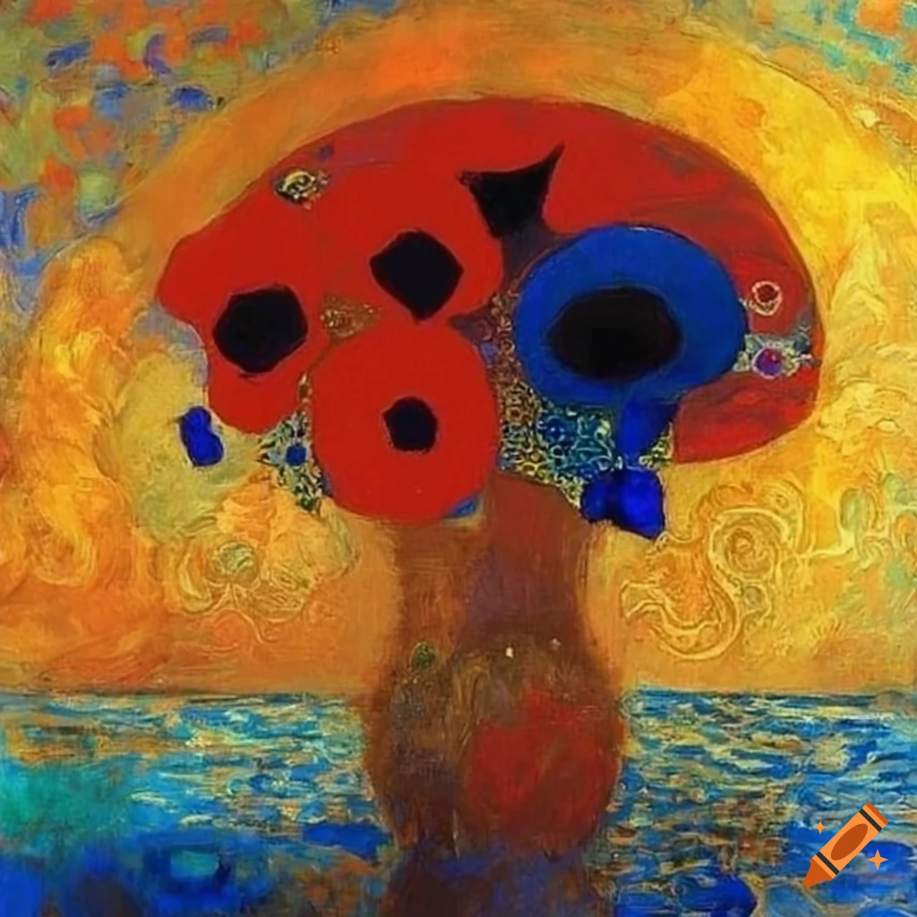 Abstract marine art in blue and vibrant colors on Craiyon