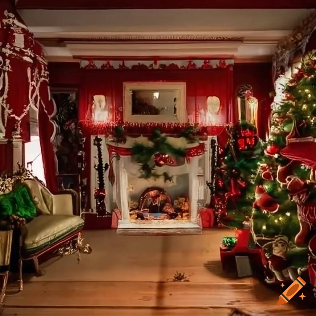 Festive victorian house interior for christmas on Craiyon