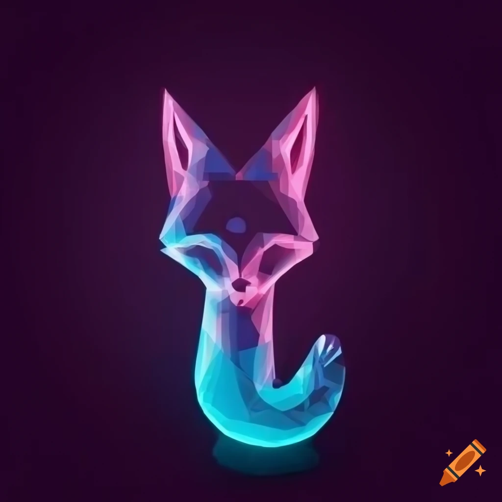Vector art of an intelligent fox in a neon city