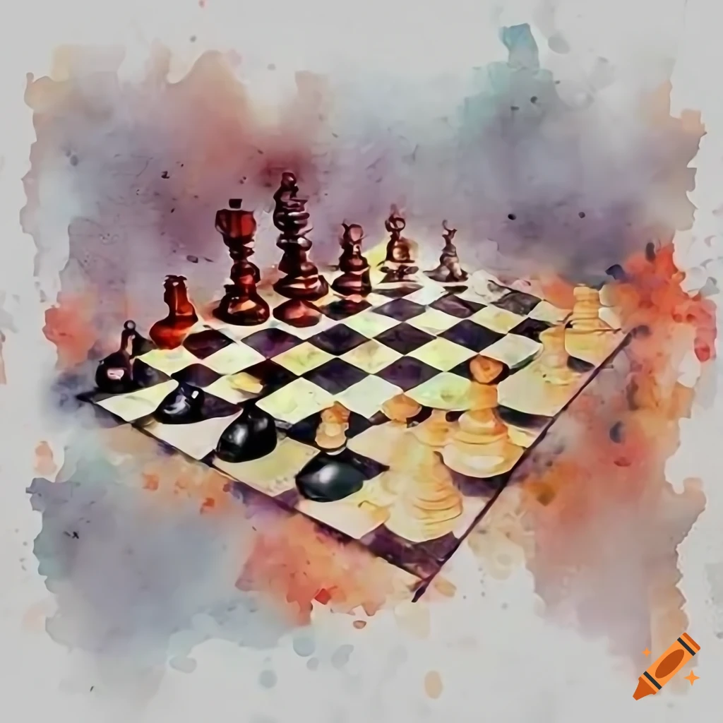 Background with chess pieces on Craiyon