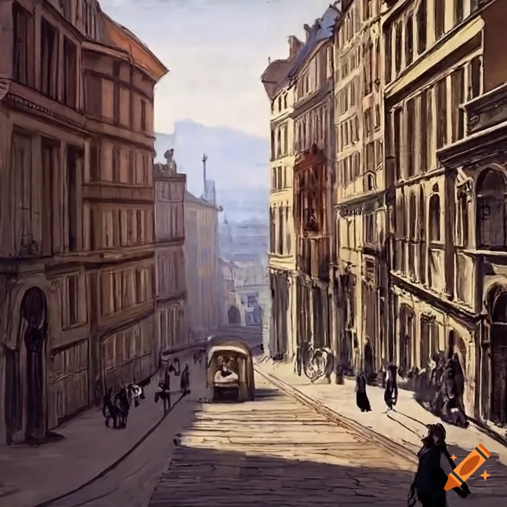 Realistic depiction of the streets of geneva in the late 1700s