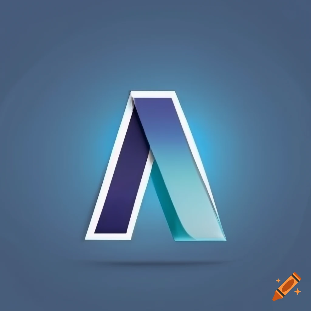 Blue letter a logo design