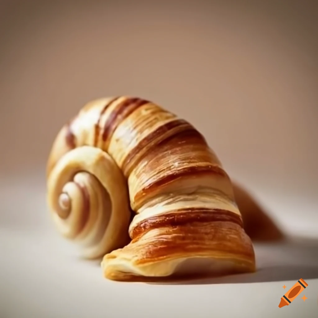 Image of an adorable snail-shaped croissant on Craiyon