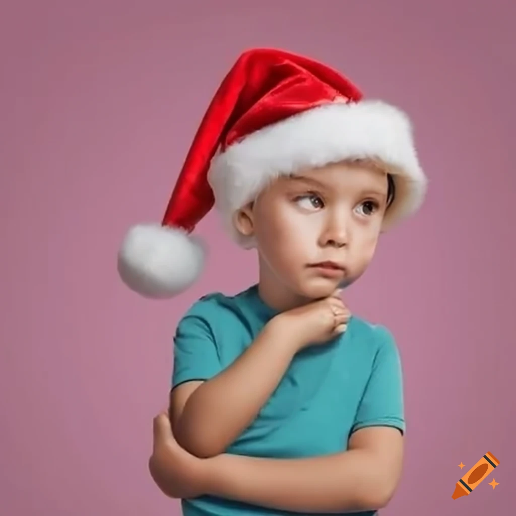 A child daydreaming about santa claus on Craiyon