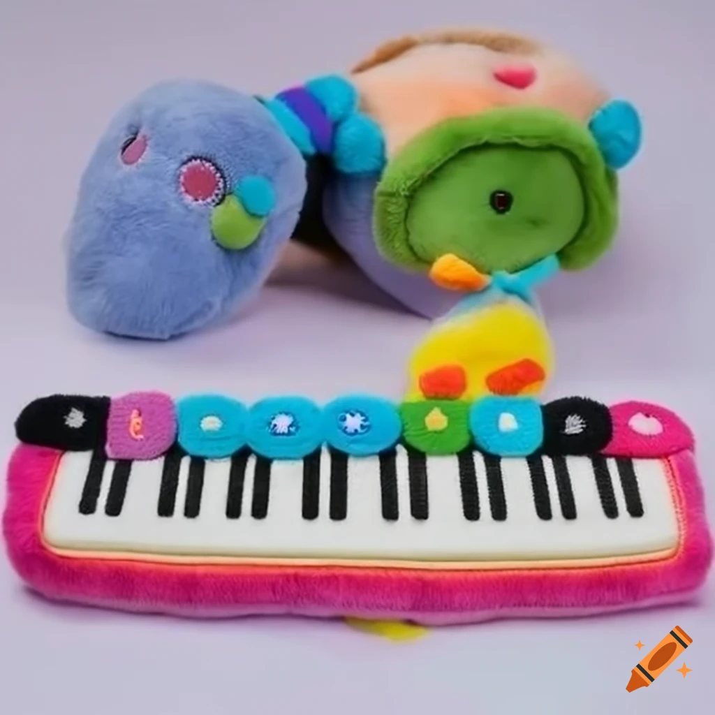 Plush baby keyboard for learning and play on Craiyon
