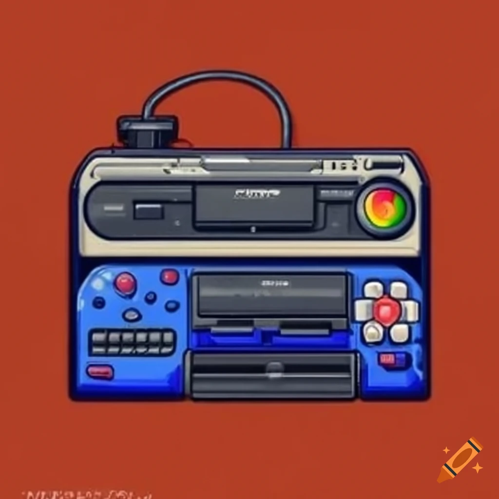 Sega wonder mega game console with game cartridges on Craiyon