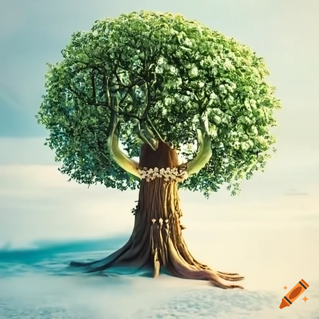 Artistic representation of a tree of wishes