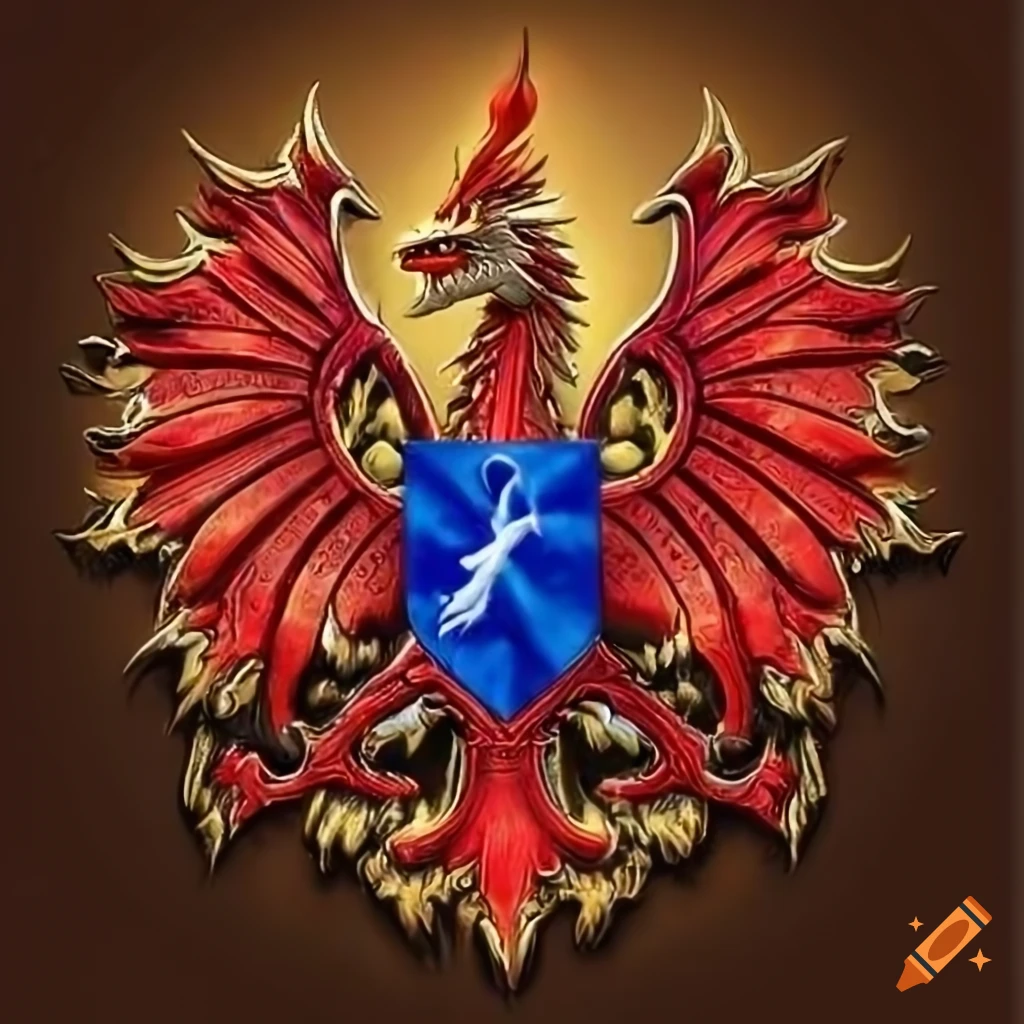 Coat of arms with a dragon design on Craiyon