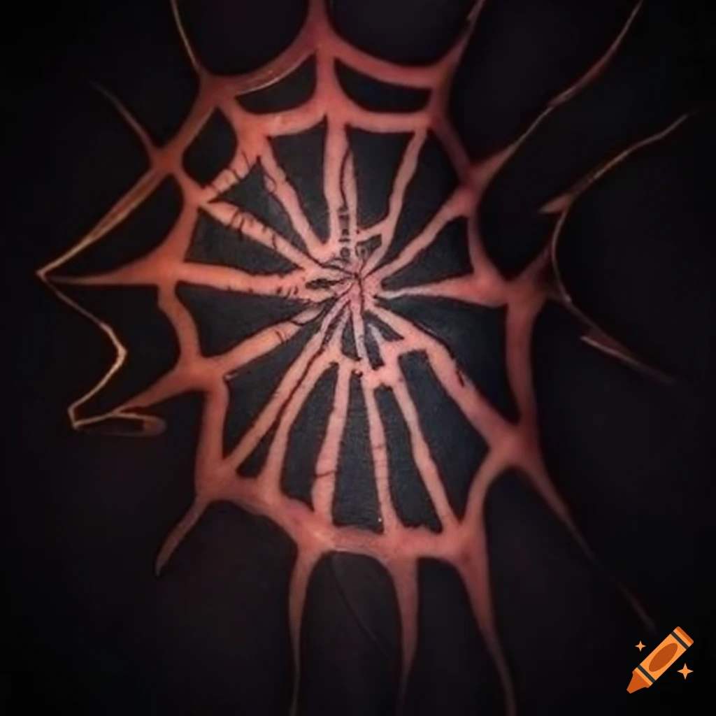 Spider web tattoo design
