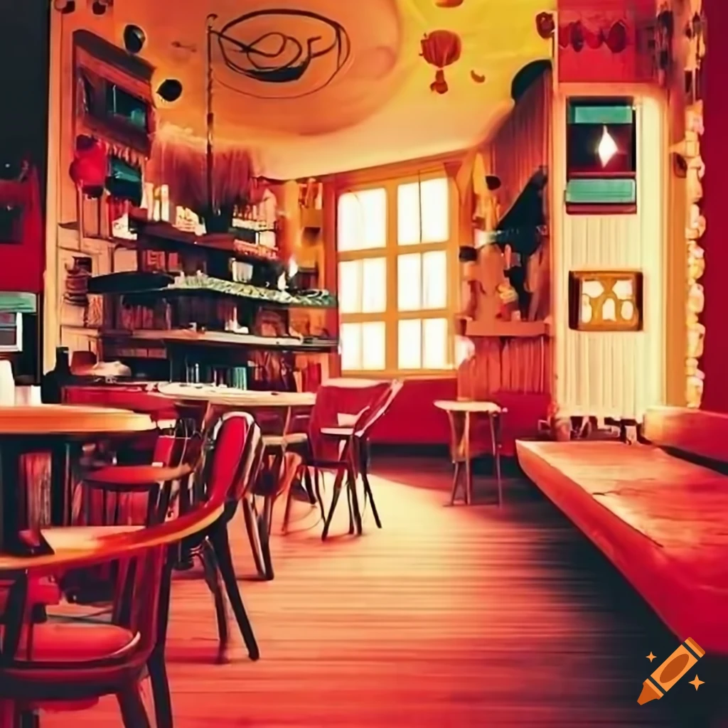 Retro cafe interior