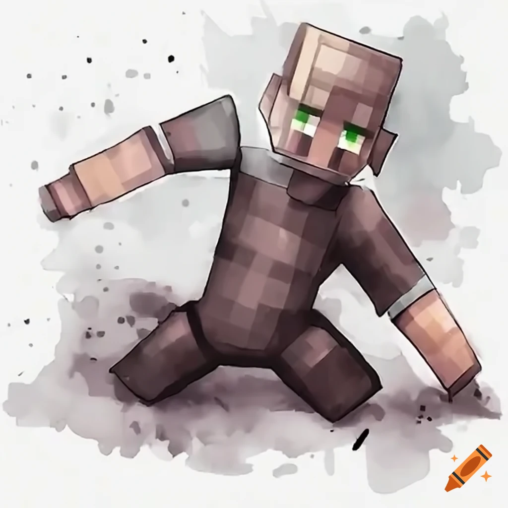 Minecraft villager crawling in pain