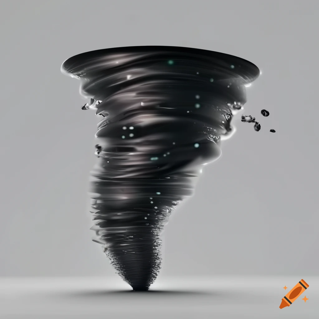 3d rendering of a powerful tornado against a white background on Craiyon