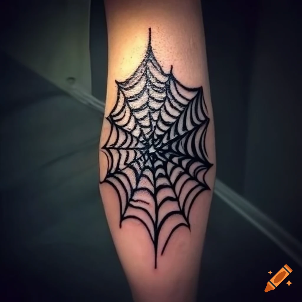 Spider web tattoo design