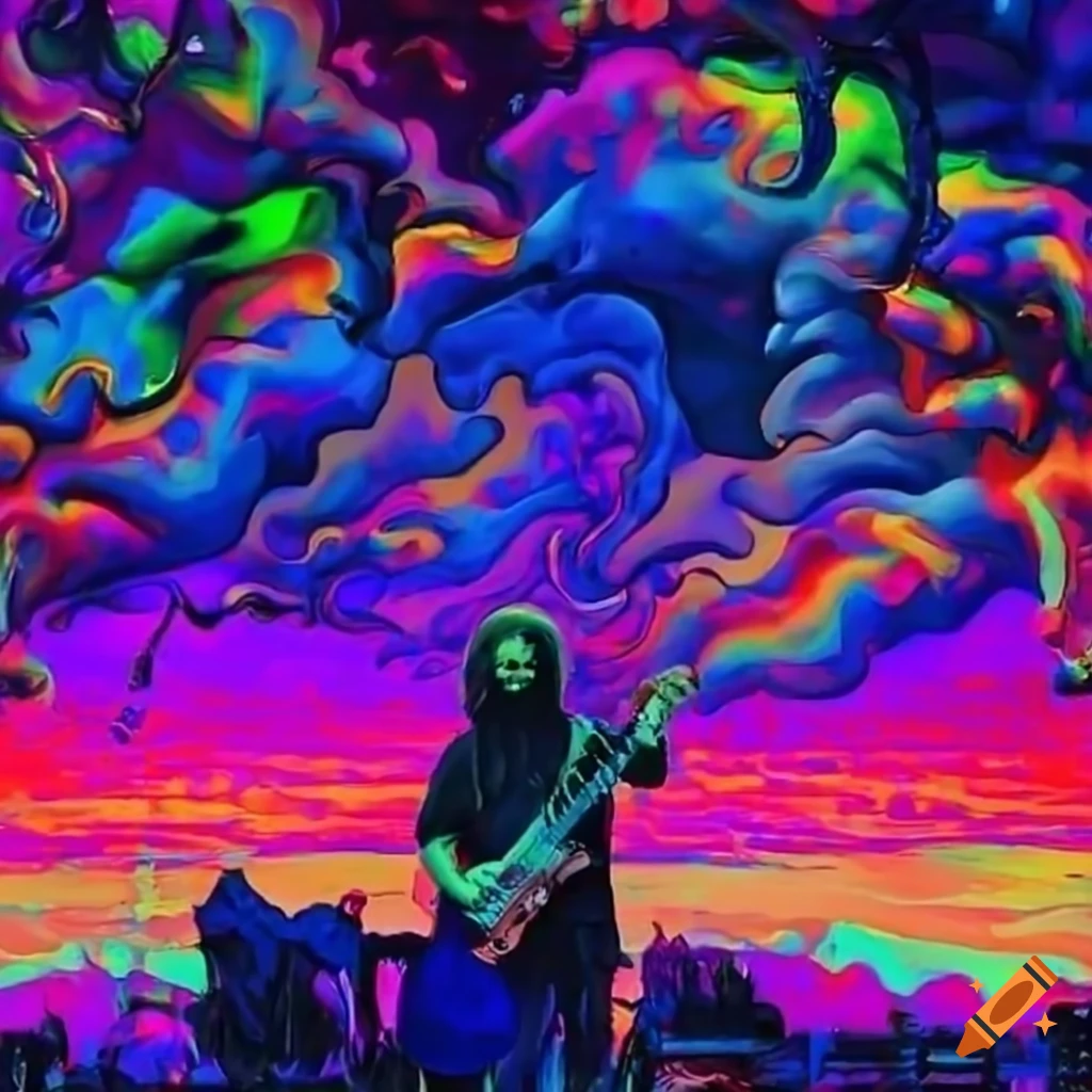 Trippy scene from a grateful dead concert