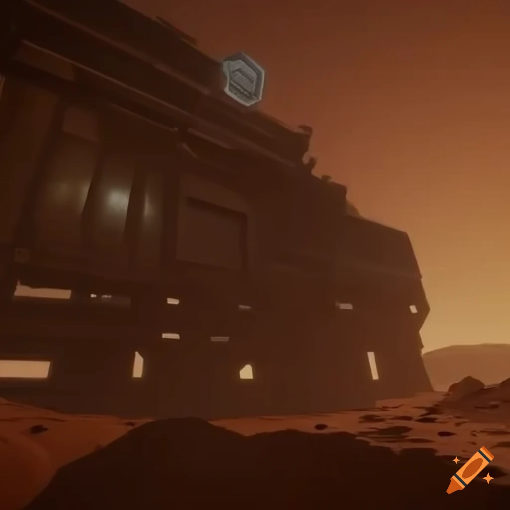 Sci-fi building on mars in unreal engine 5