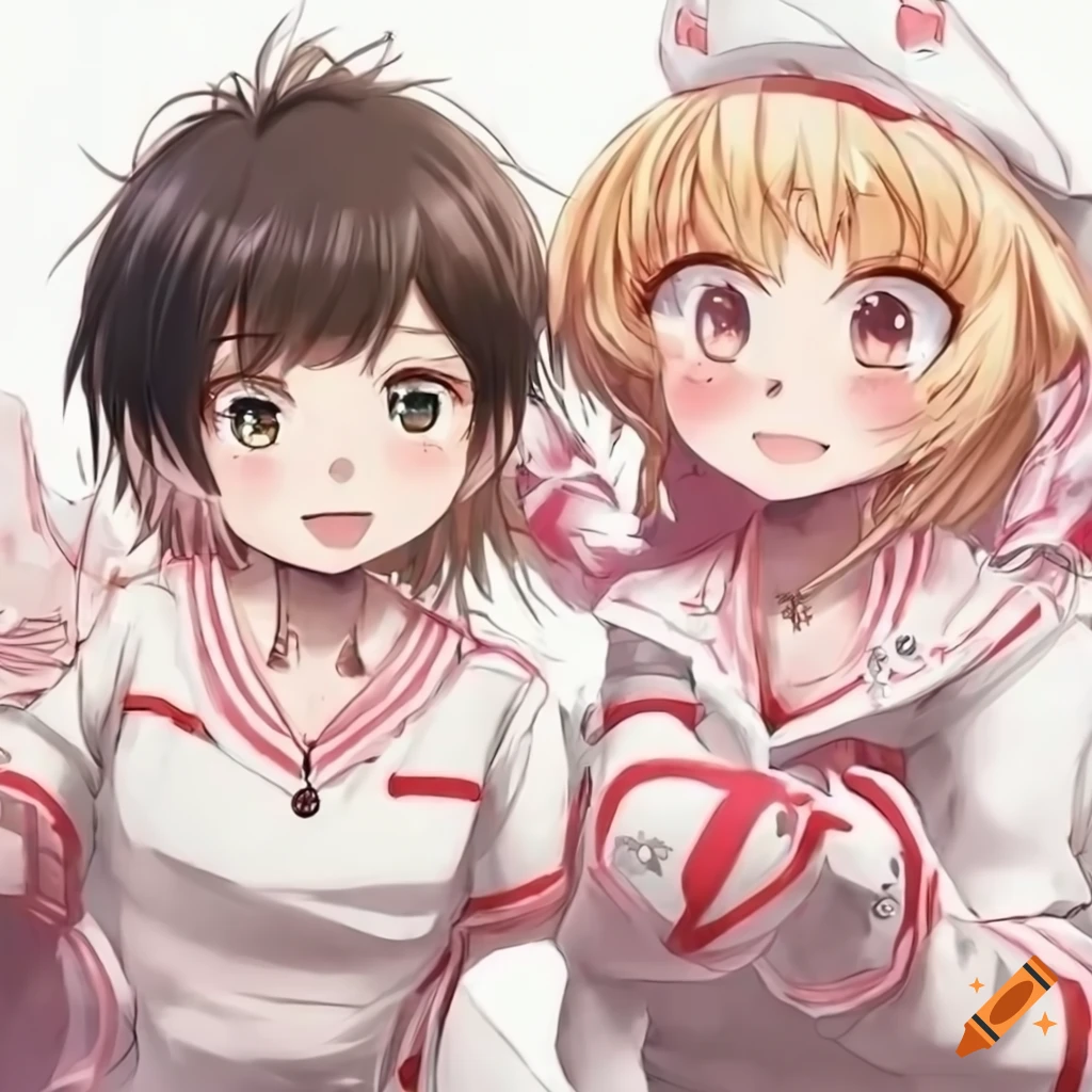 Anime illustration of siblings with wolf features