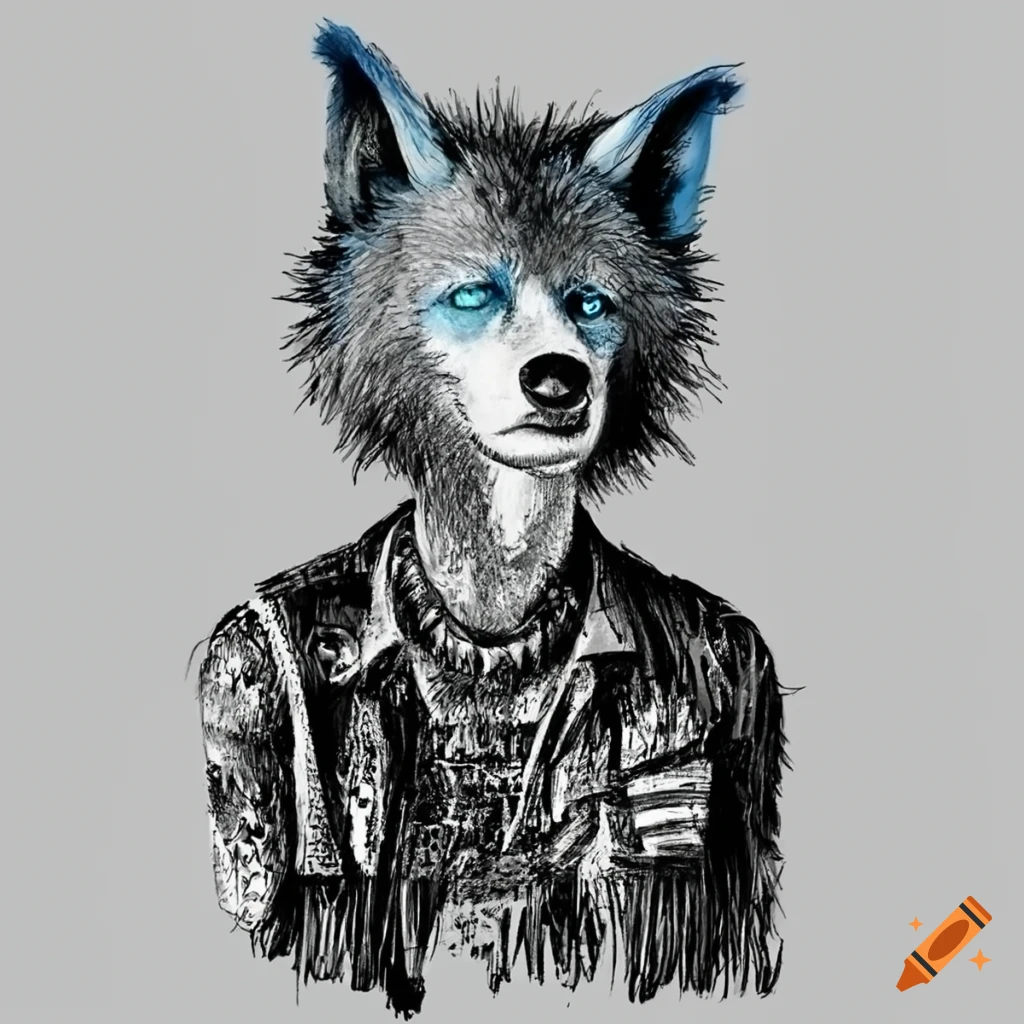 Punk fashion featuring individuals with blue wolf ears