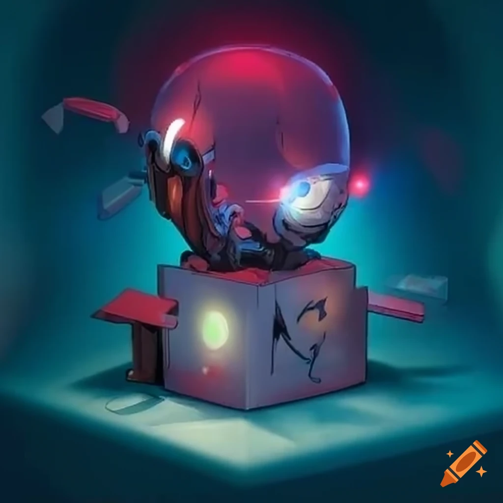 Robot sorting letters into boxes on Craiyon