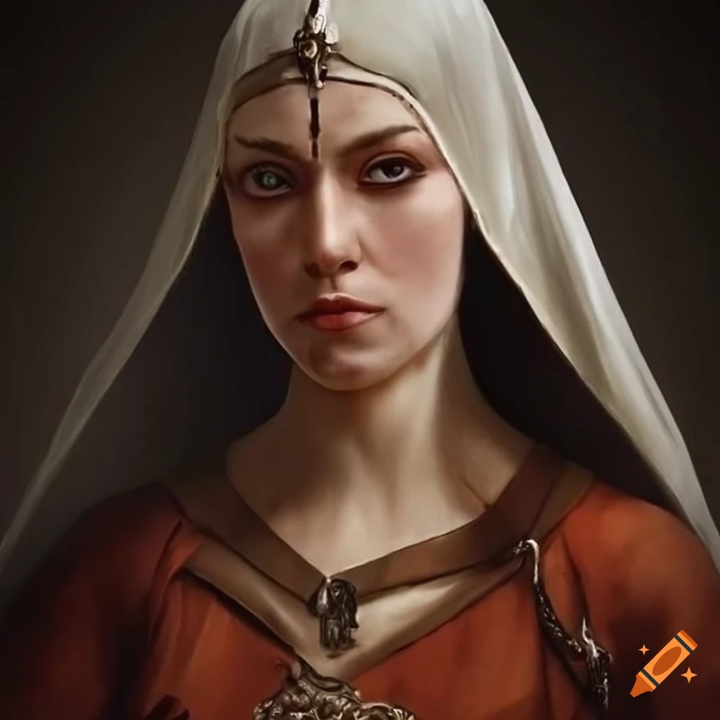 Portrait of a medieval lady on Craiyon