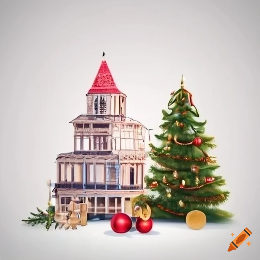 Christmas-themed architecture with drawing tools