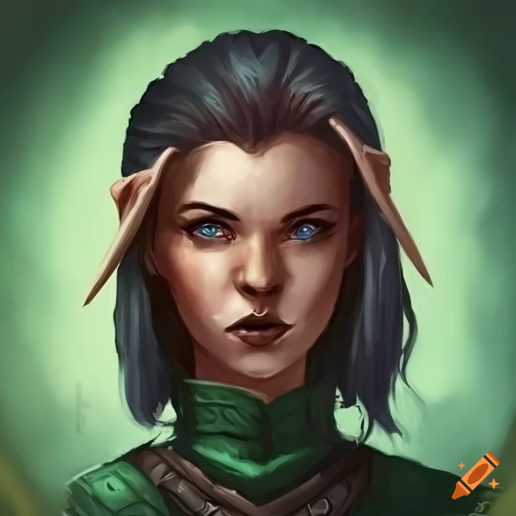 Portrait of a female elf rogue named staberella