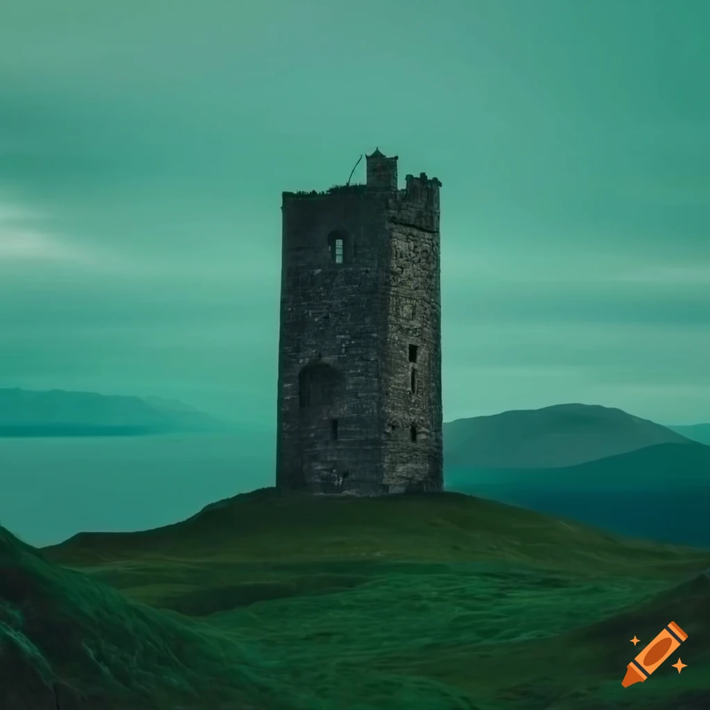 Scottish medieval stone tower on a hill