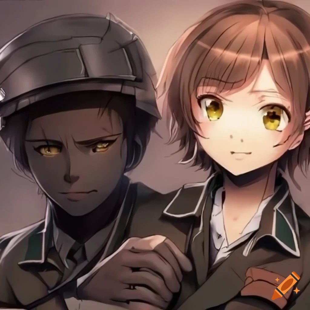 Anime siblings with wolf features sharing a tender moment