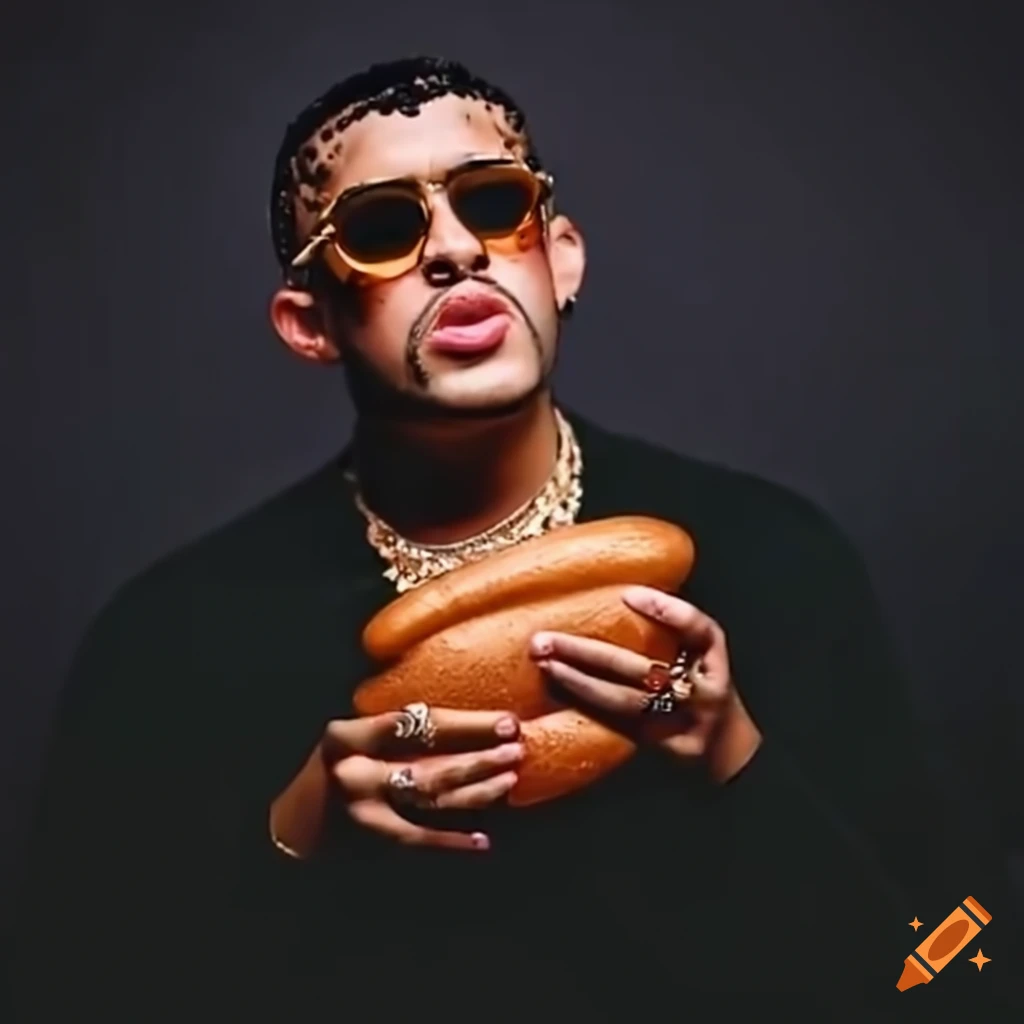 Image of a bad bunny in a hotdog bun