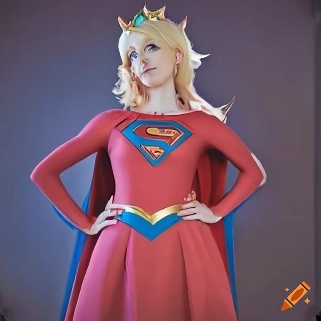 Princess peach as supergirl cosplay