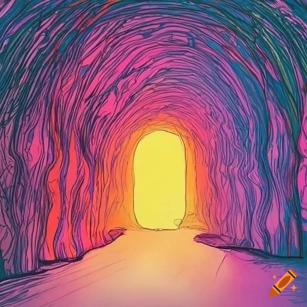 Drawing of a mysterious liminal space