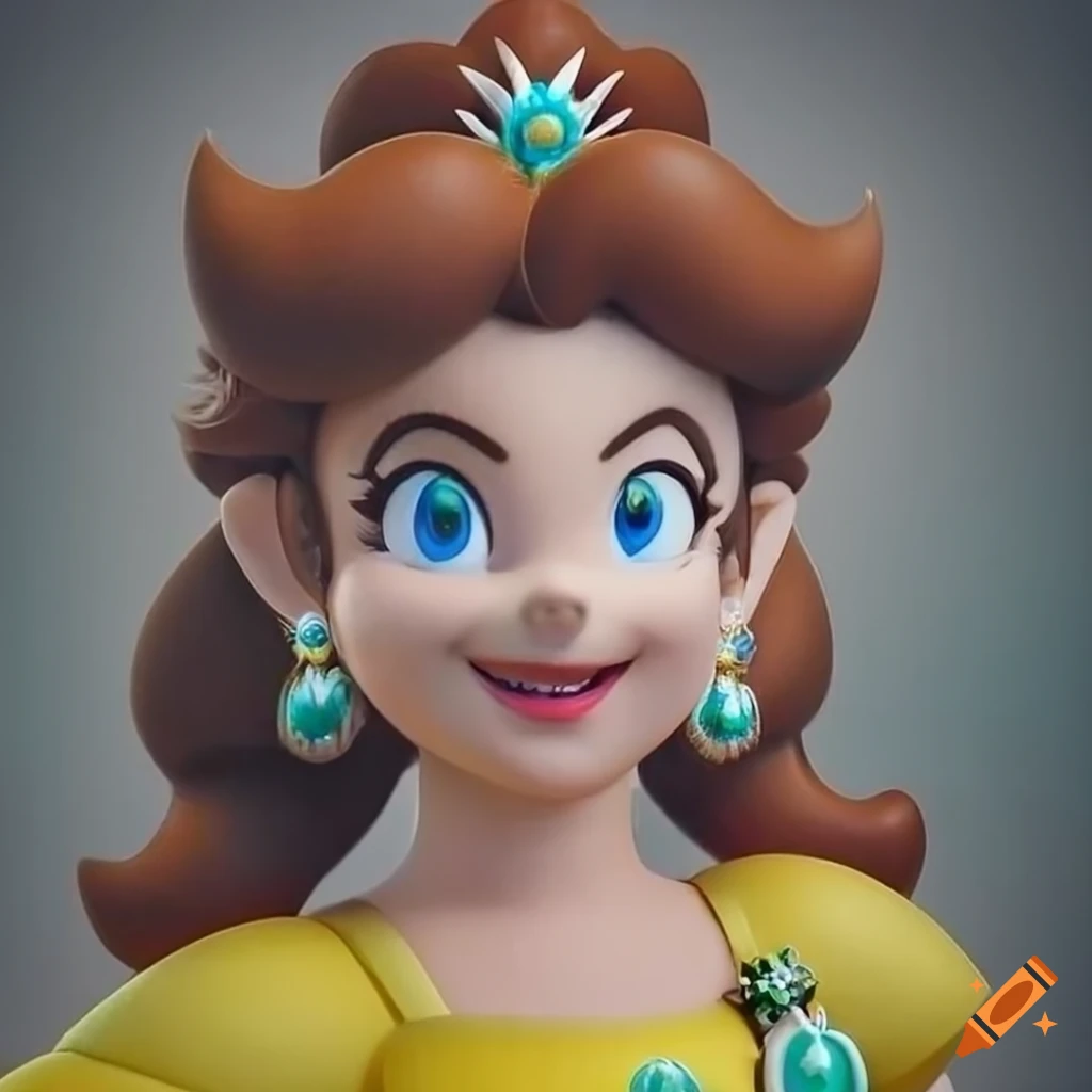 Realistic portrait of princess daisy on Craiyon