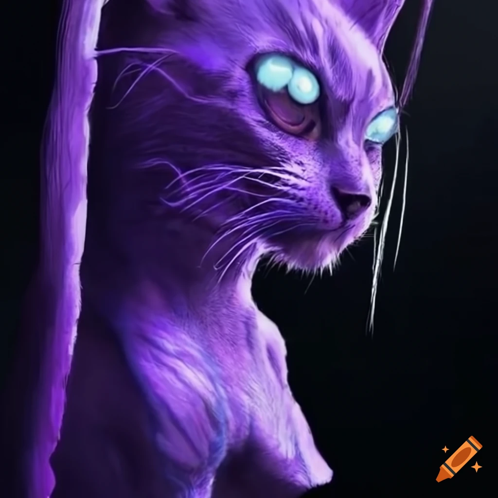 Artistic illustration of a purple cat