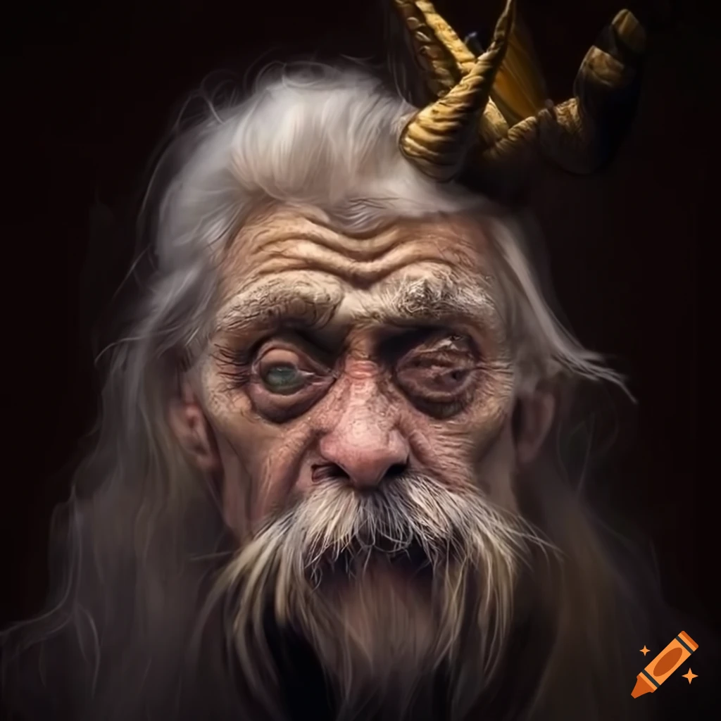 Image of an old unicorn with a beard