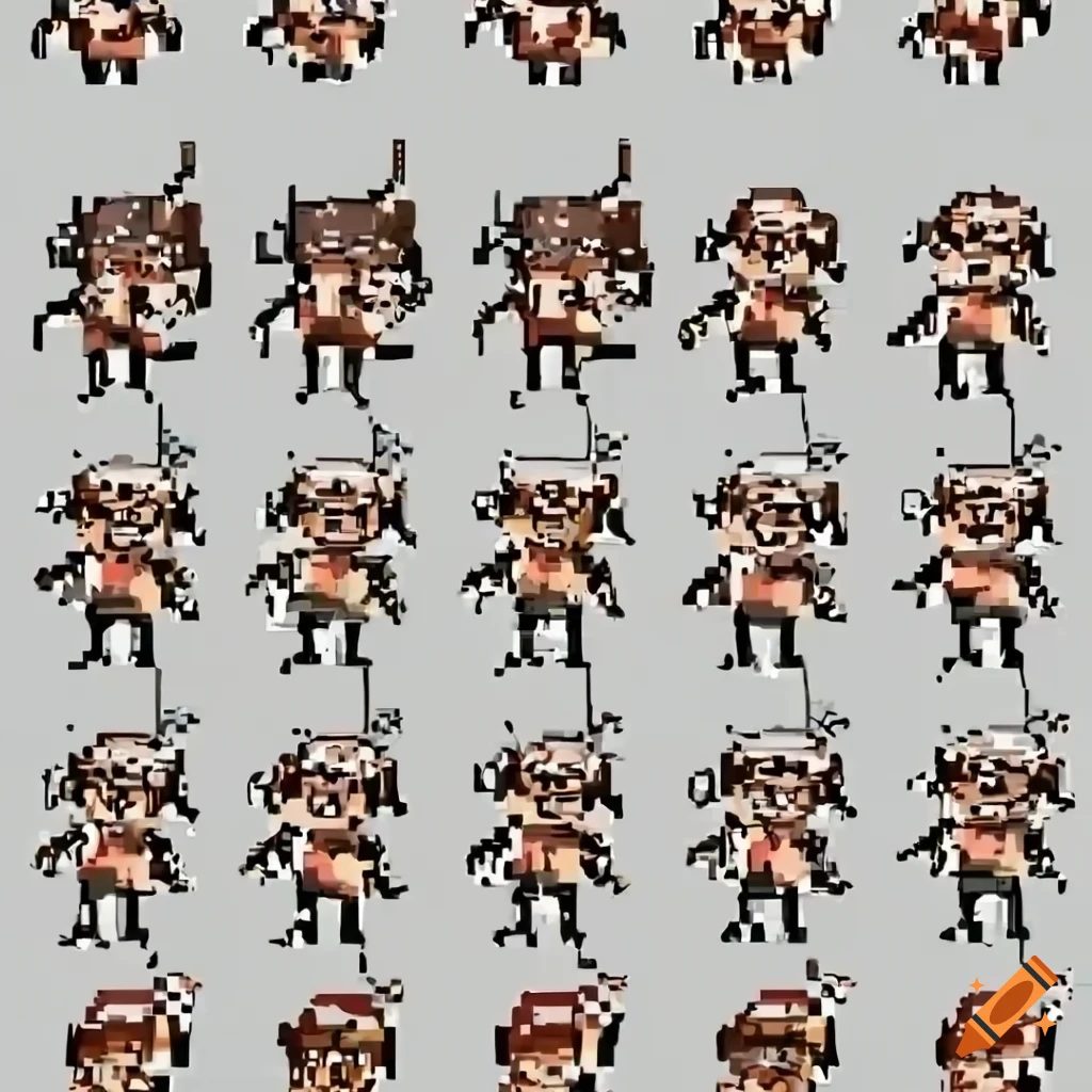 Sprite sheet of a cute monster walking