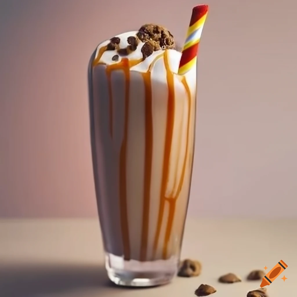 Delicious caramel and cookie milkshake