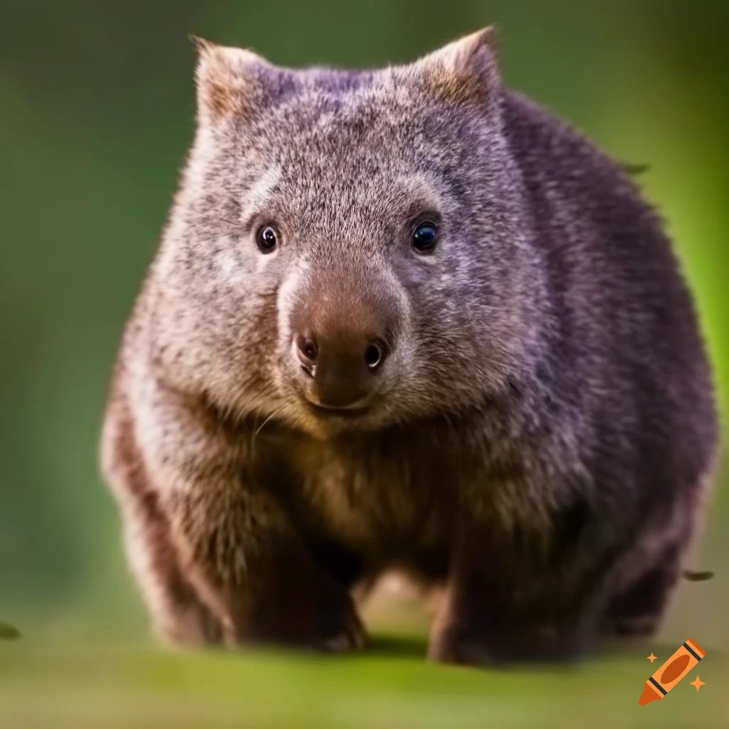 Image of a cute and chubby wombat on Craiyon