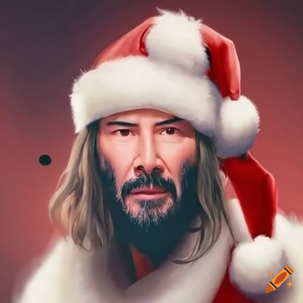 Keanu reeves as santa claus on Craiyon