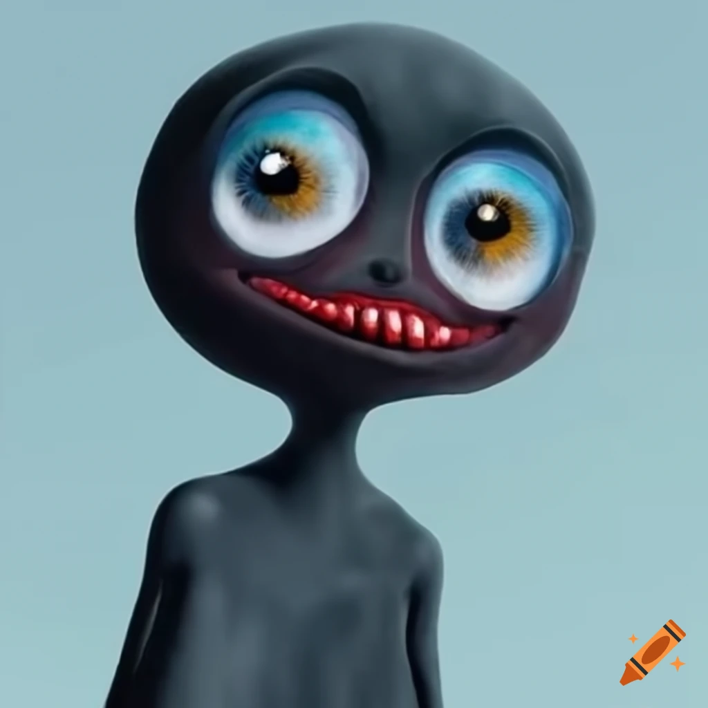 Illustration d'un monstre avec des yeux rouges et des longs cheveux ...