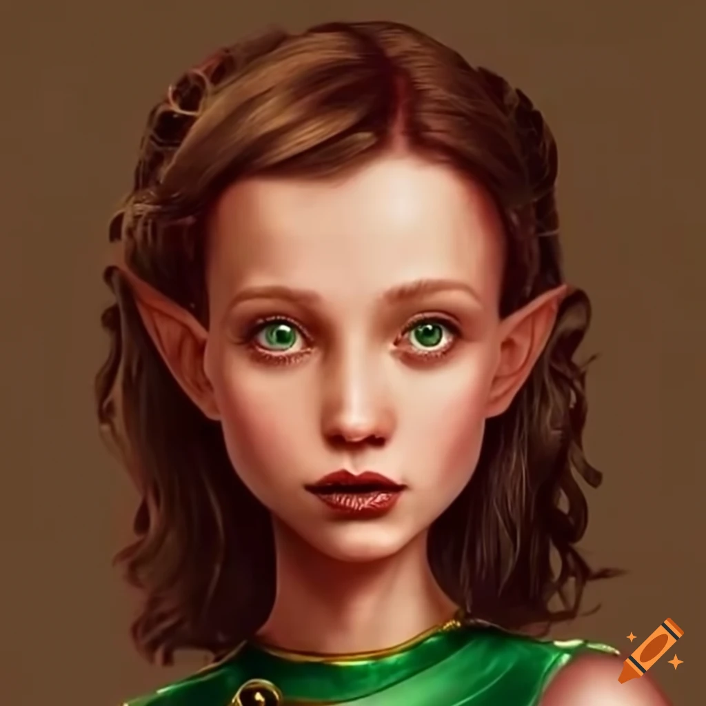 Cosplay of an elf with green ear tips