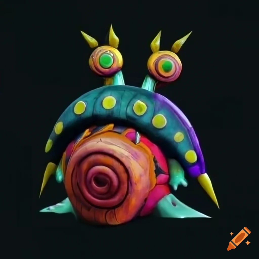 Symmetrical snail machines inspired by Majora's Mask on Craiyon