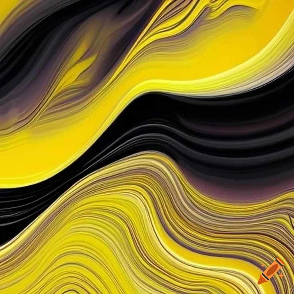 Vibrant abstract design in yellow, white, and black