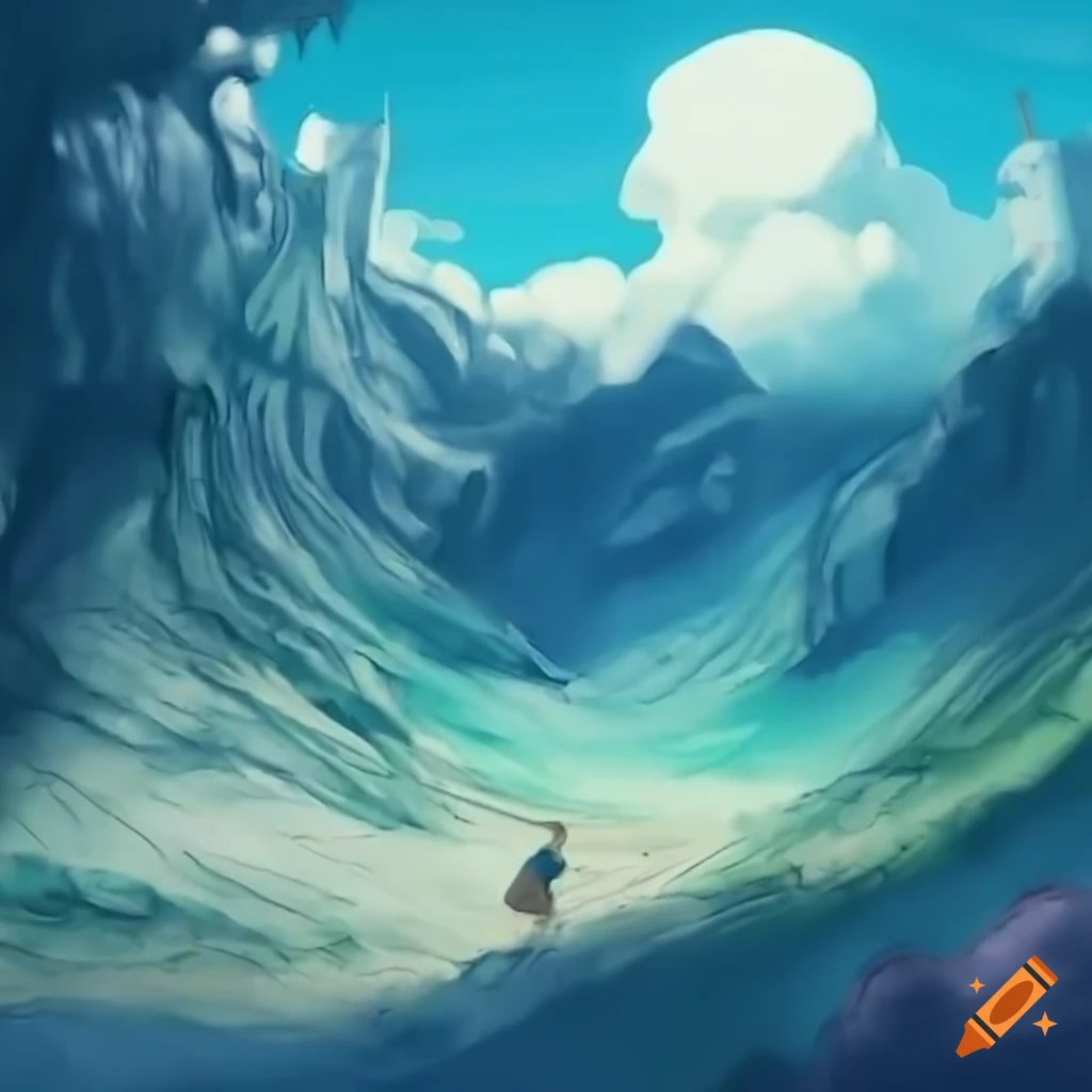 Beware pokémon standing against a midday sky