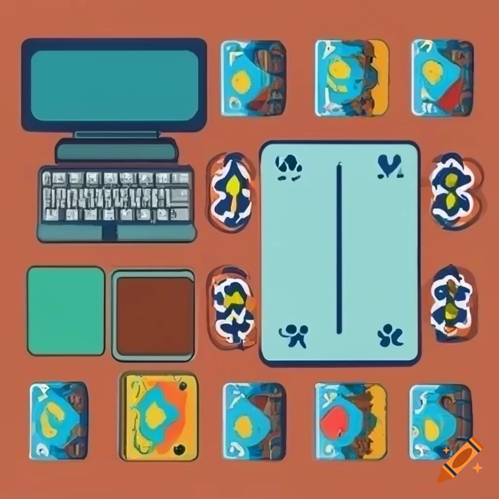 Flat design of a computer card matching game on Craiyon