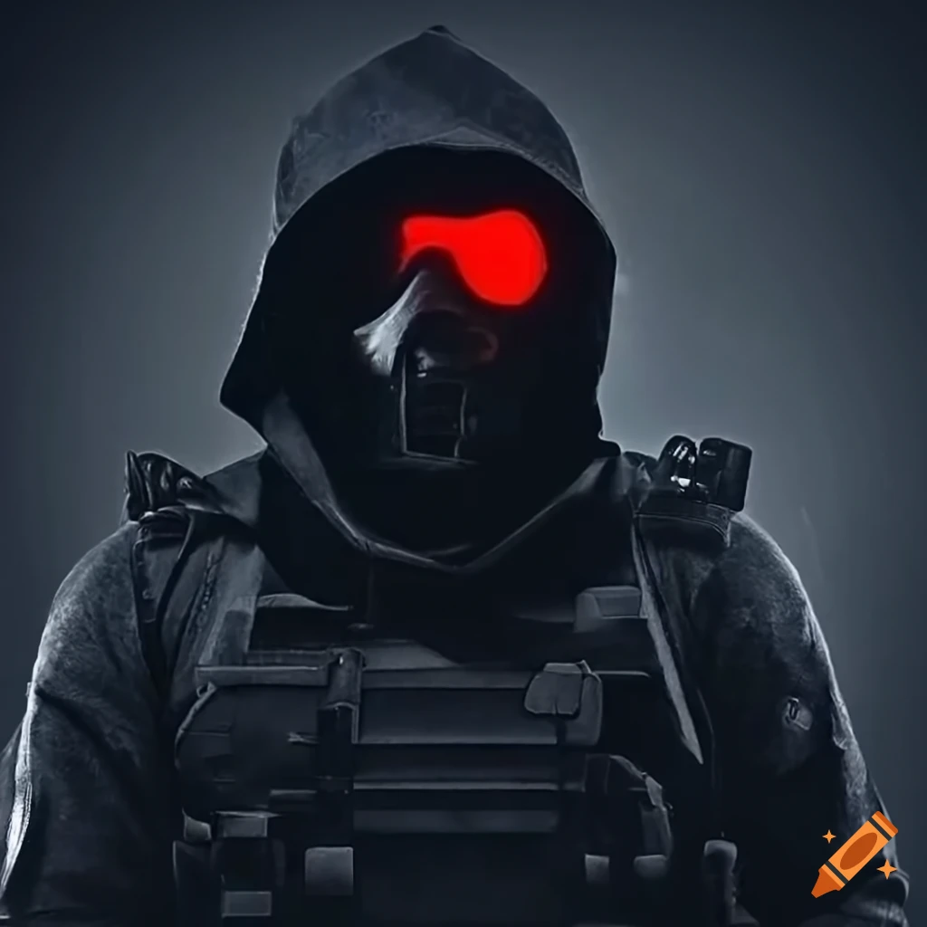 Dark image of a mysterious call of duty operator on Craiyon